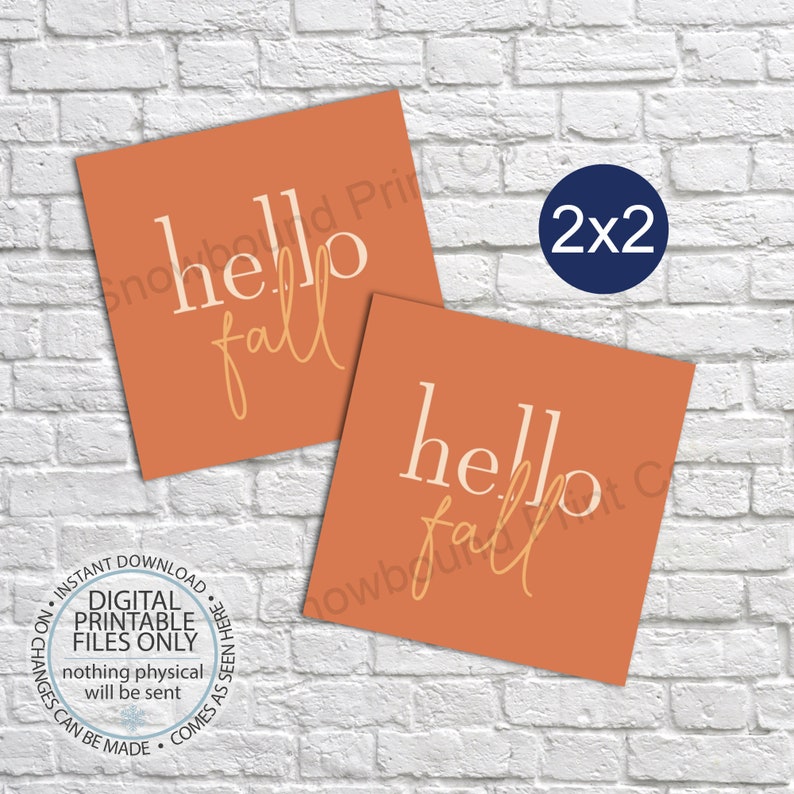 Printable Hello Fall Tags Fall Gift Tags Fall Cookie Tag | Etsy