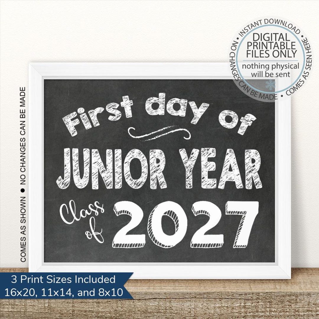 Printable I'm a Junior, First Day of Junior Year Sign, First Day, Back ...