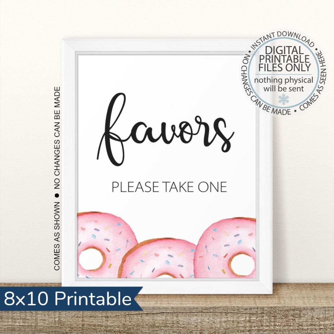 Donut Baby Shower Favors Sign, Please Take One, Shower Favors Sign ...