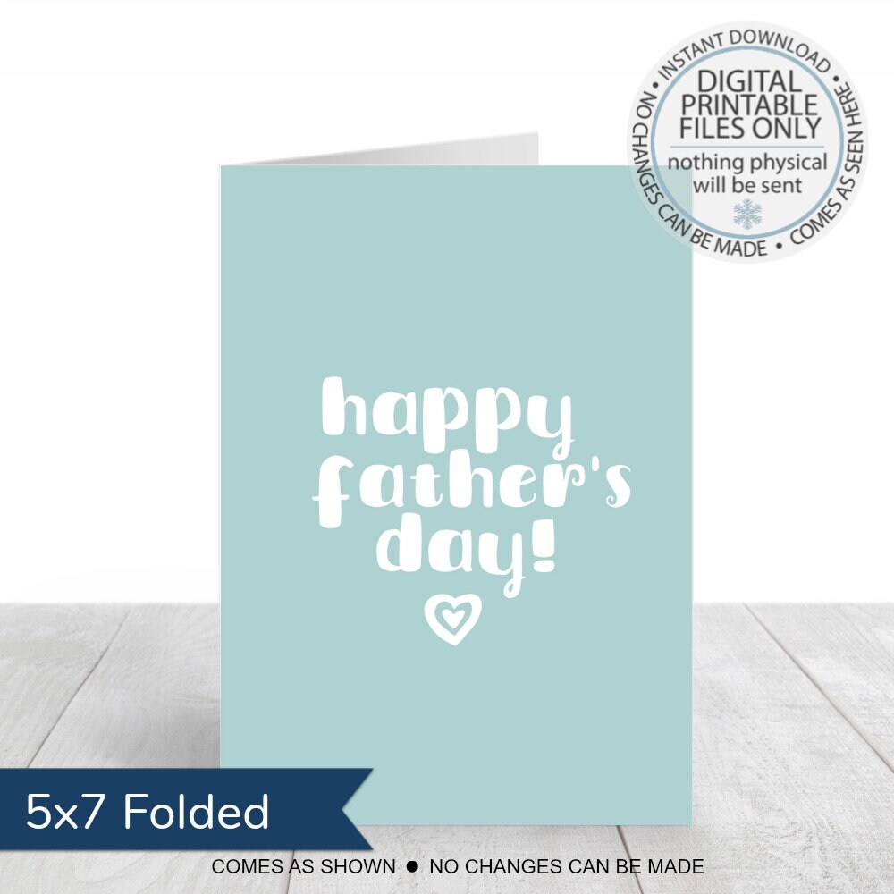 Printable Father's Day Card, Card for Dad, Dad's Day Card, Happy Father ...