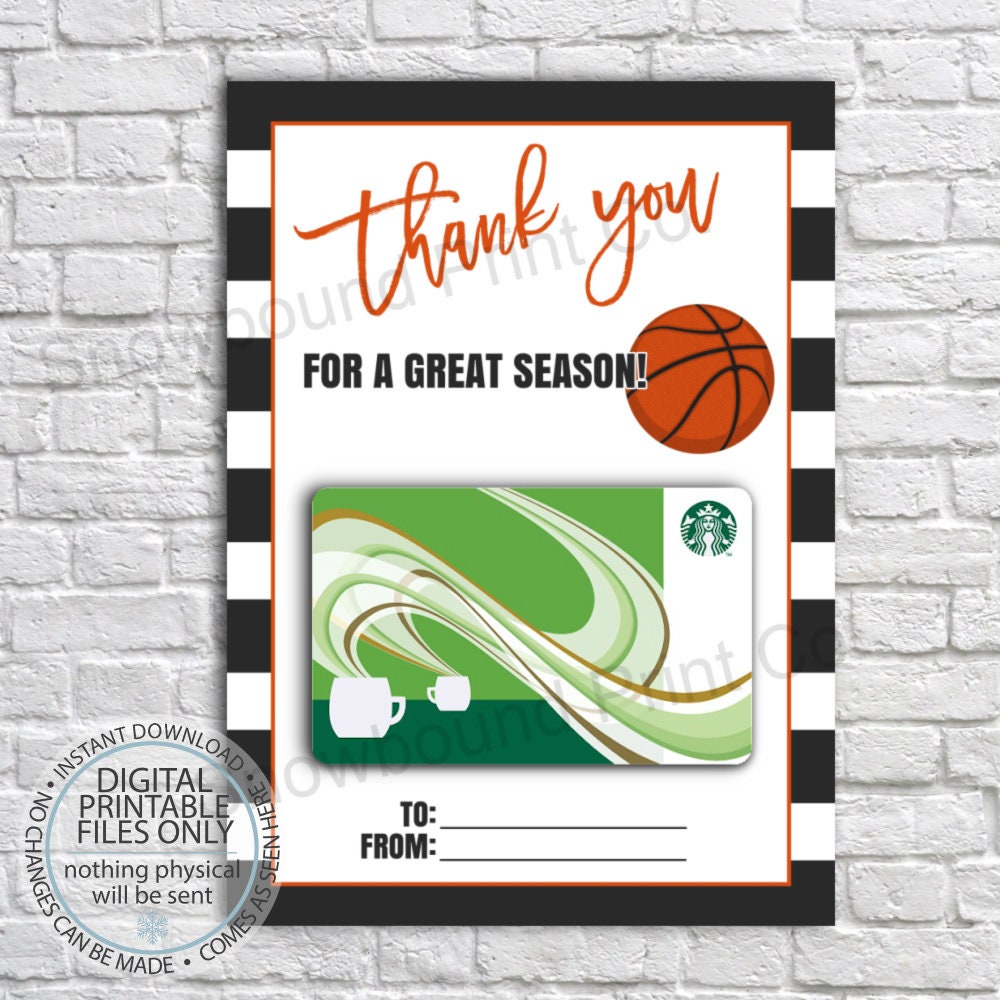 Printable Basketball Coach Gift Card Holder Printable Gift | Etsy