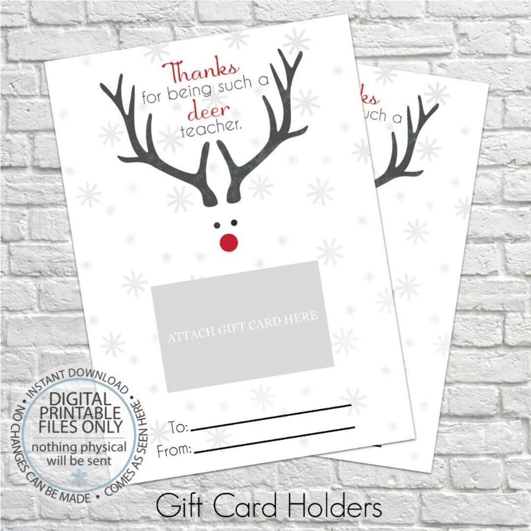 Printable Christmas Gift Card Holder, Thank You Gift Card Holders ...