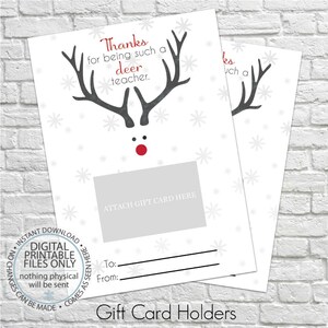 Printable Christmas Gift Card Holder, Thank You Gift Card Holders ...