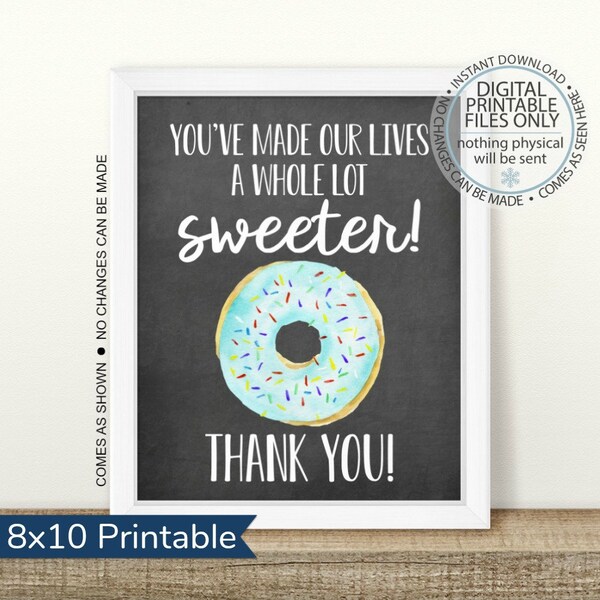 Donut Thank You Sign - Etsy