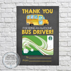 Bus Driver Gift Card Holder Thanks for Awesome Bus Driver - Etsy