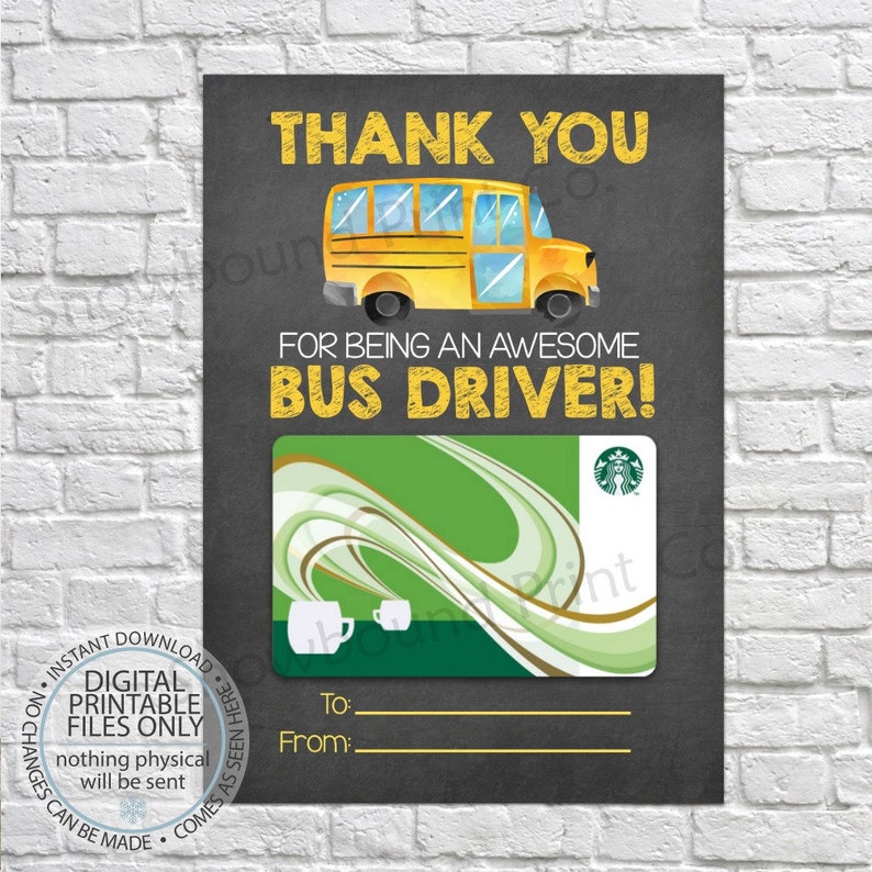 Bus Driver Gift Card Holder Thanks for Awesome Bus Driver - Etsy