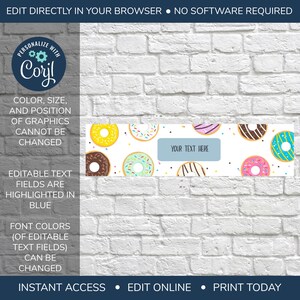 EDITABLE Donut Water Bottle Wraps, Donut Party Labels, Donut Birthday ...