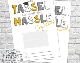 Tassel Worth the Hassle Graduation Money Card - Etsy