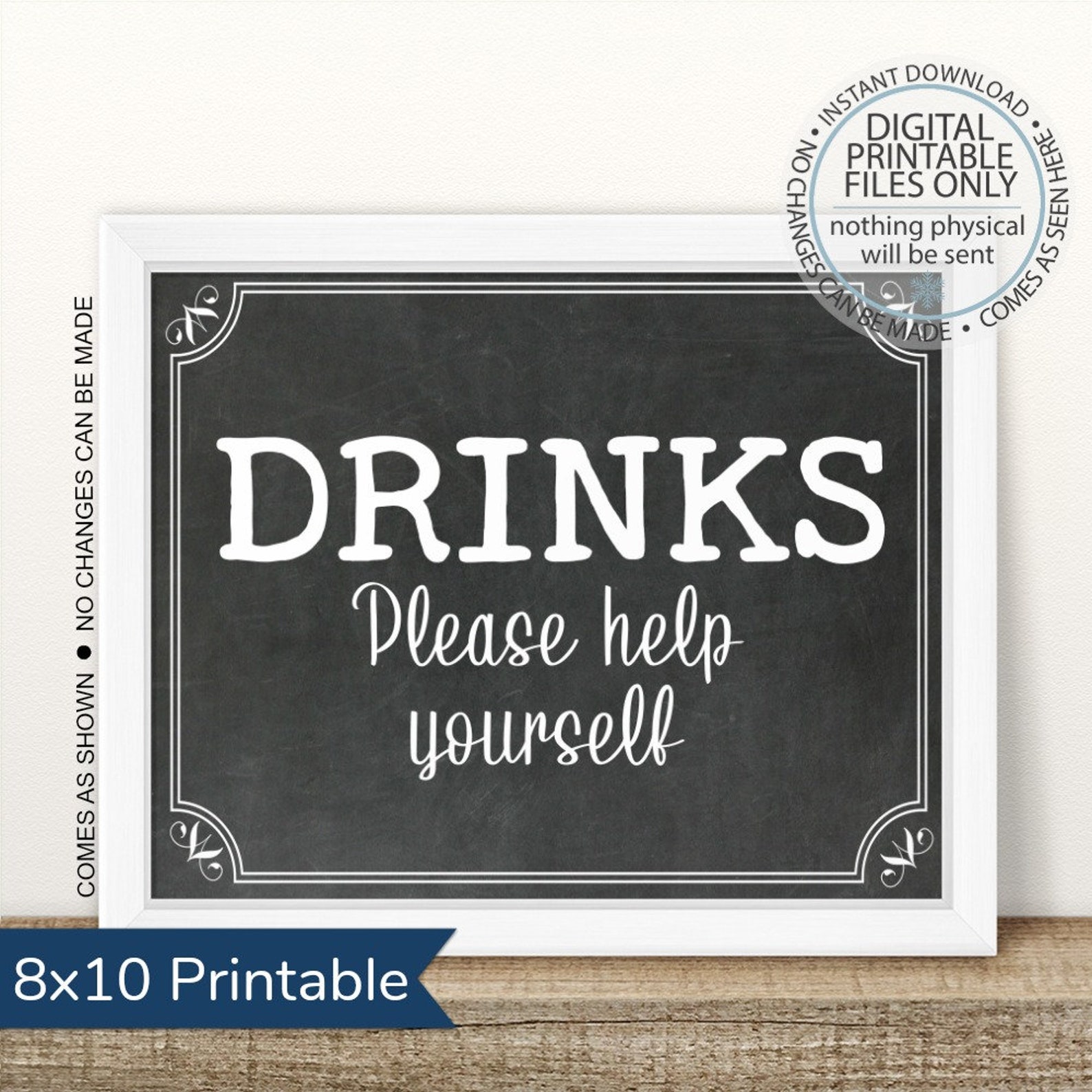 Printable Drink Station Sign, Open House Sign, Graduation Party ...