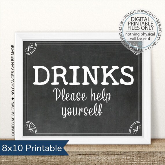Printable Drink Station Sign Open House Sign Graduation - Etsy