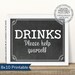 Printable Drink Station Sign, Open House Sign, Graduation Party ...