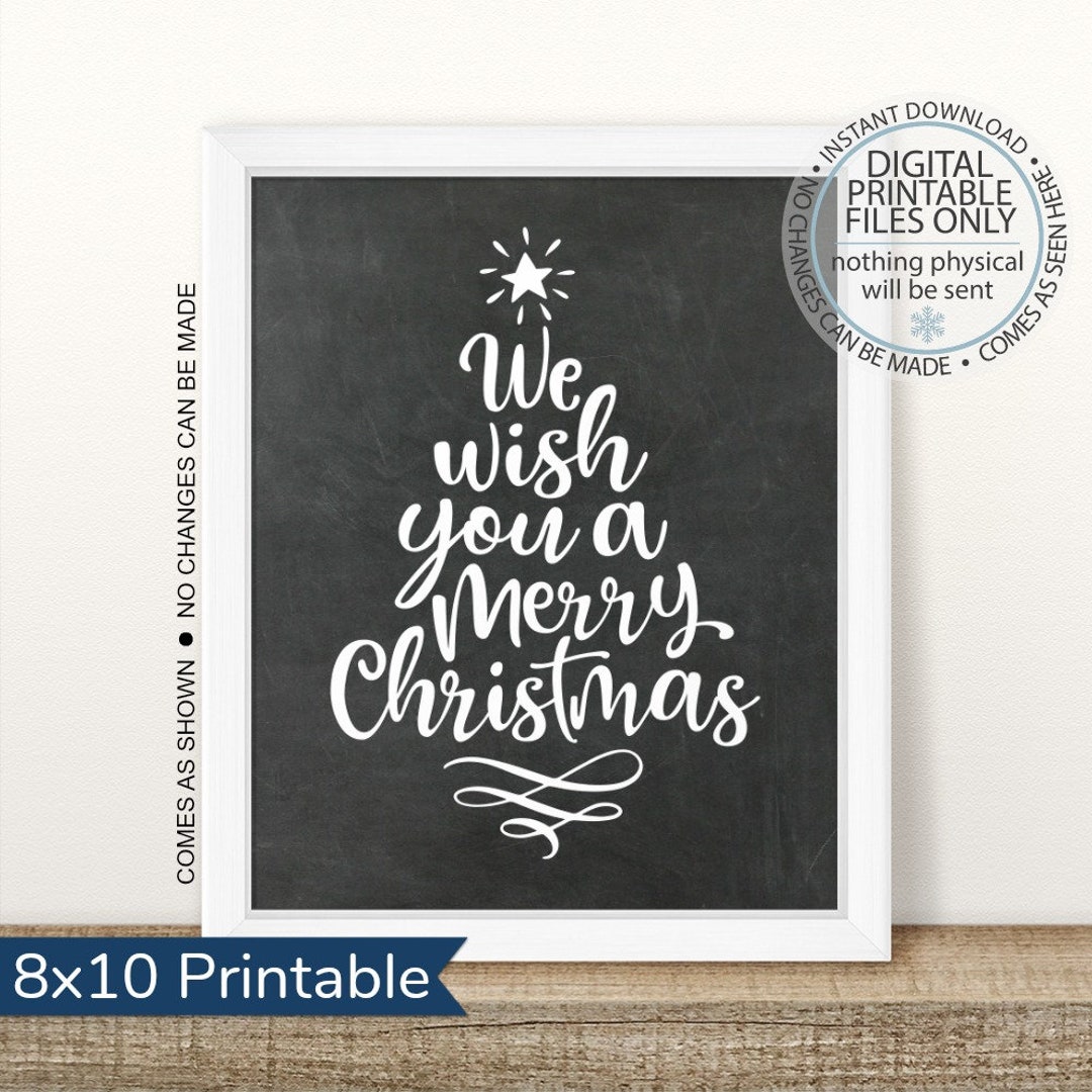 Printable Christmas Wall Art, We Wish You a Merry Christmas, Christmas ...