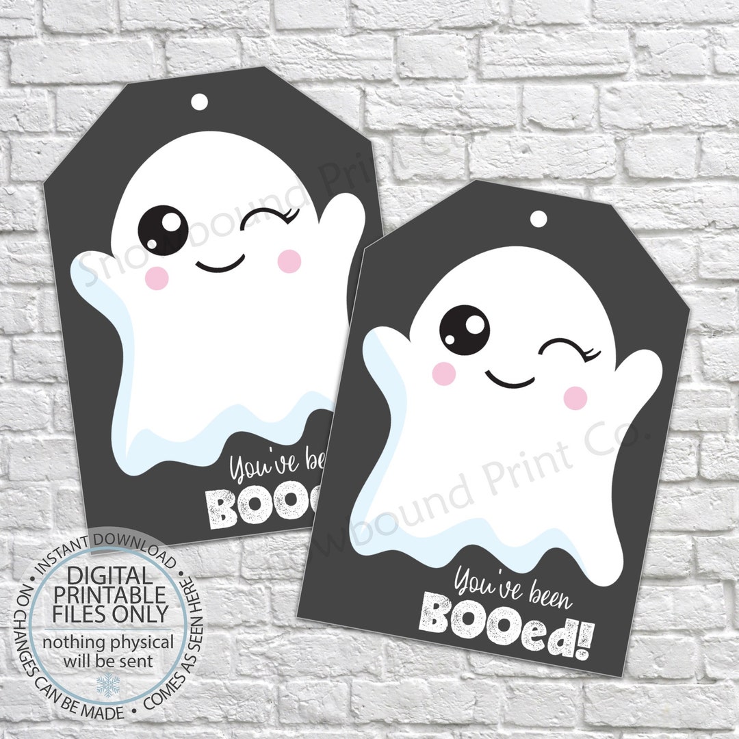 PRINTABLE You've Been Booed! Happy Halloween! Cute Ghost Gift Tag ...