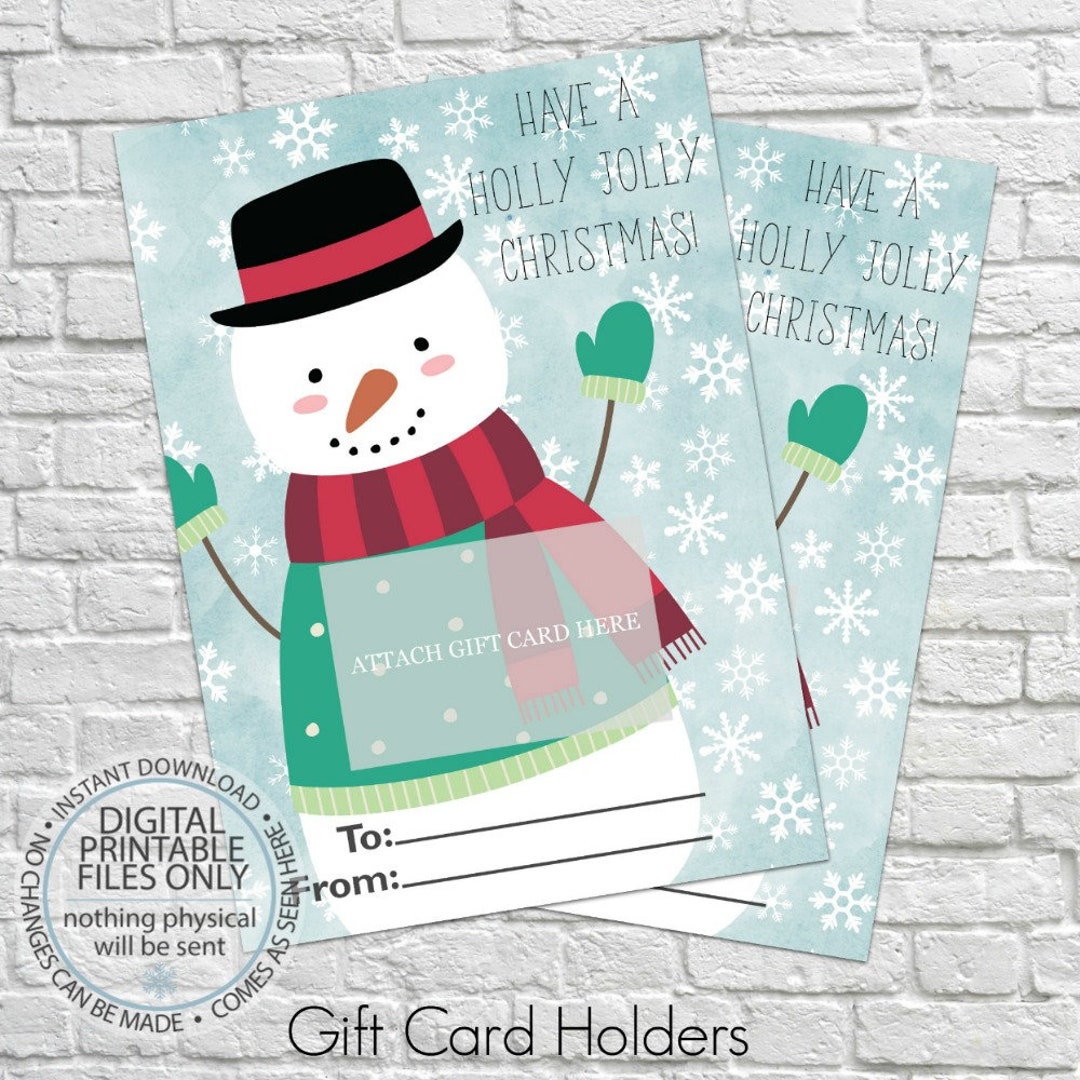 Printable Christmas Gift Card Holder, Thank You Gift Card Holders ...