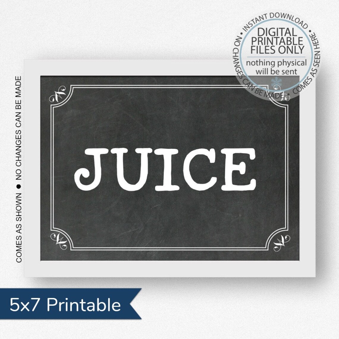 Printable Juice Sign Open House Sign Wedding Sign Drink | Etsy