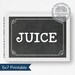 Printable Juice Sign, Open House Sign, Wedding Sign, Drink Station Sign ...