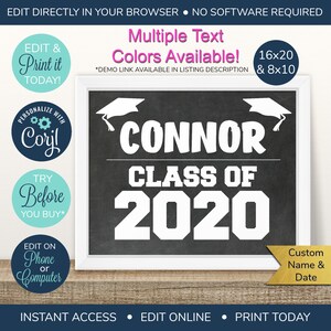 EDITABLE Graduation Sign, Senior Pictures Photo Prop, Back to School ...