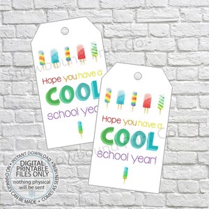 Popsicle Favor Tags, Printable Popsicle Back to School Cards, Funny ...