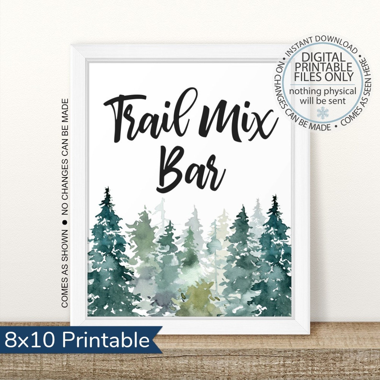 Printable Trail Mix Bar Sign, Holiday Decor, Christmas Sign, Trail Mix ...