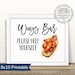 Printable Wings Bar Sign, Printable Wings Table Sign, Chicken Wings ...