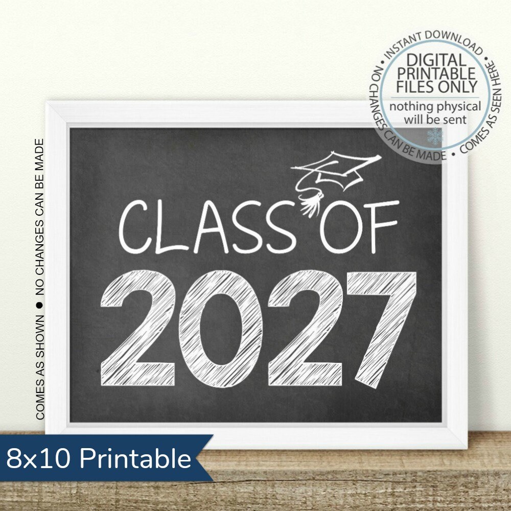 Printable Class of 2027 Graduation Sign Senior Pictures Photo | Etsy
