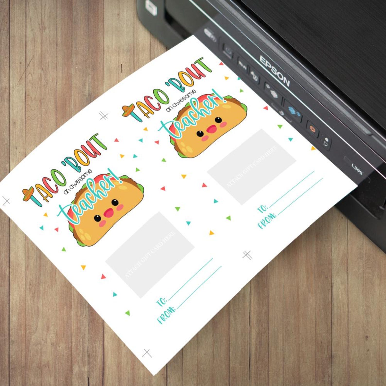 Printable Taco 'bout an Awesome Teacher, Printable Gift Card Holder ...