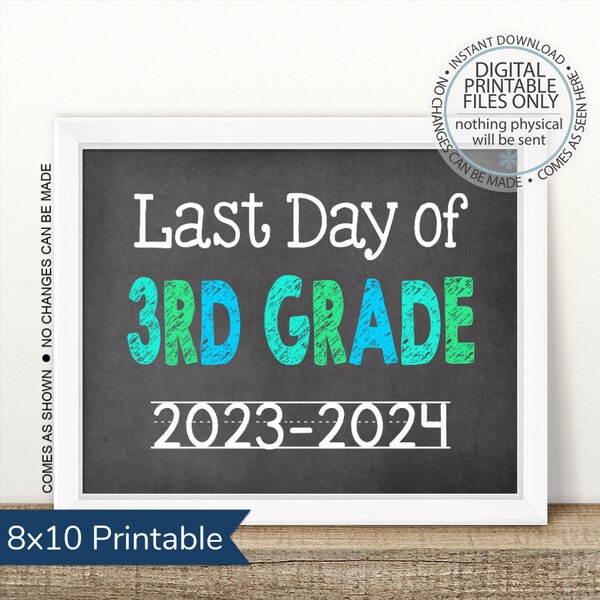 3rd Grade Sign - Etsy