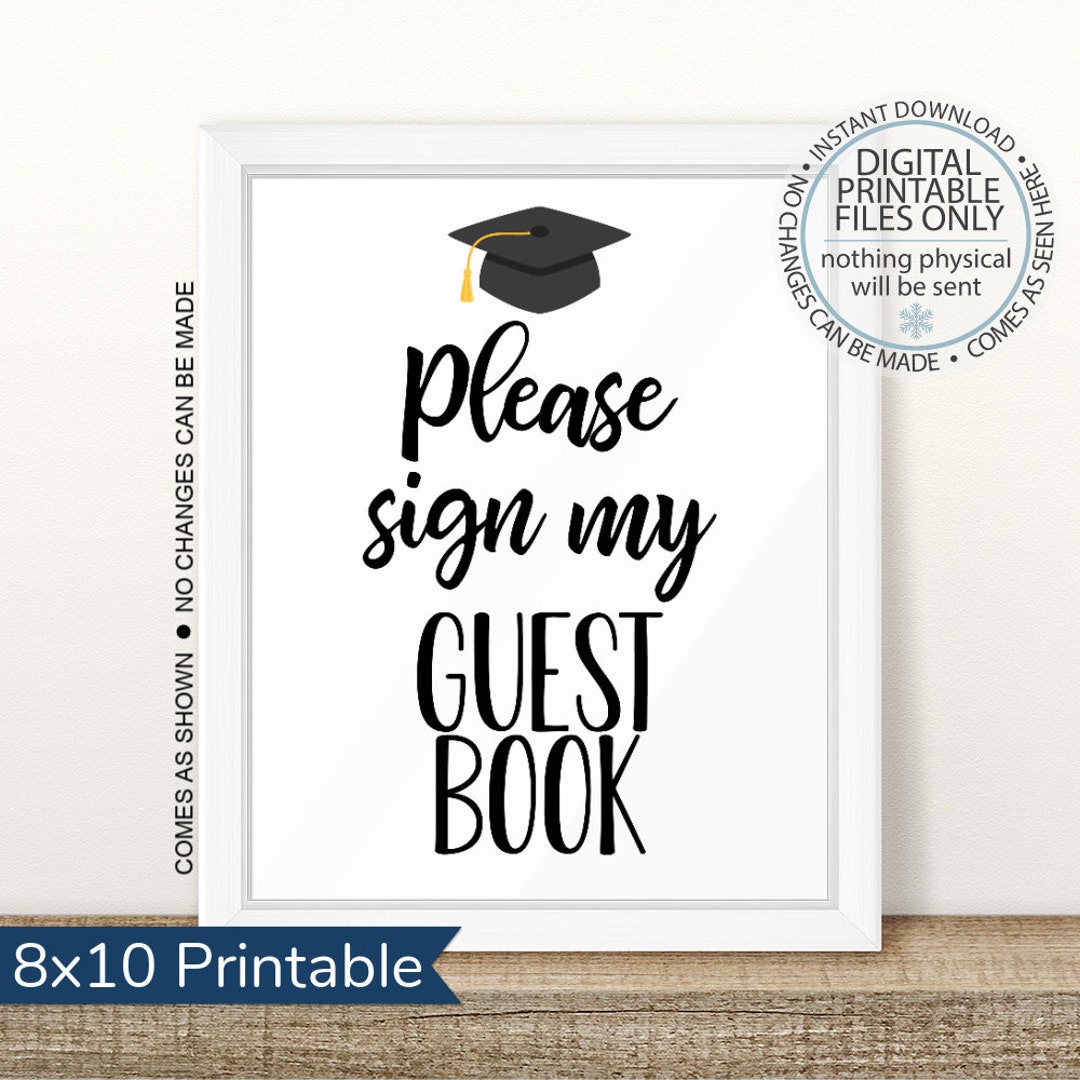 Graduation Guest Book Sign, Sign My Guest Book, Graduation Party, Open ...