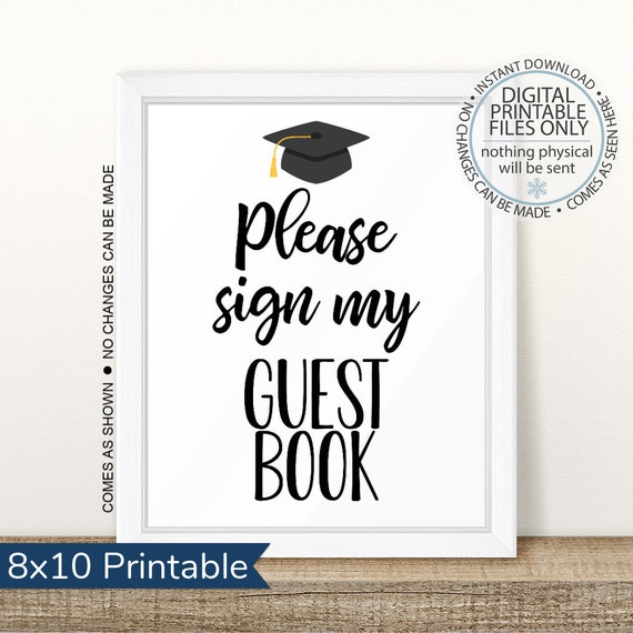 Graduation Guest Book Sign Sign My Guest Book Graduation - Etsy