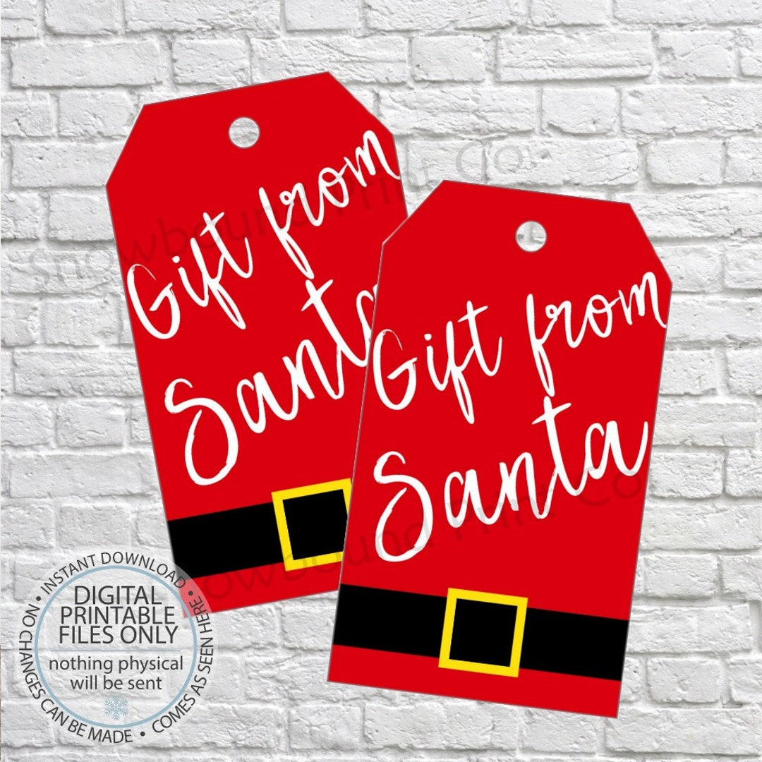 Printable Santa Christmas Tags, Christmas Gift Tags, Christmas Tags ...