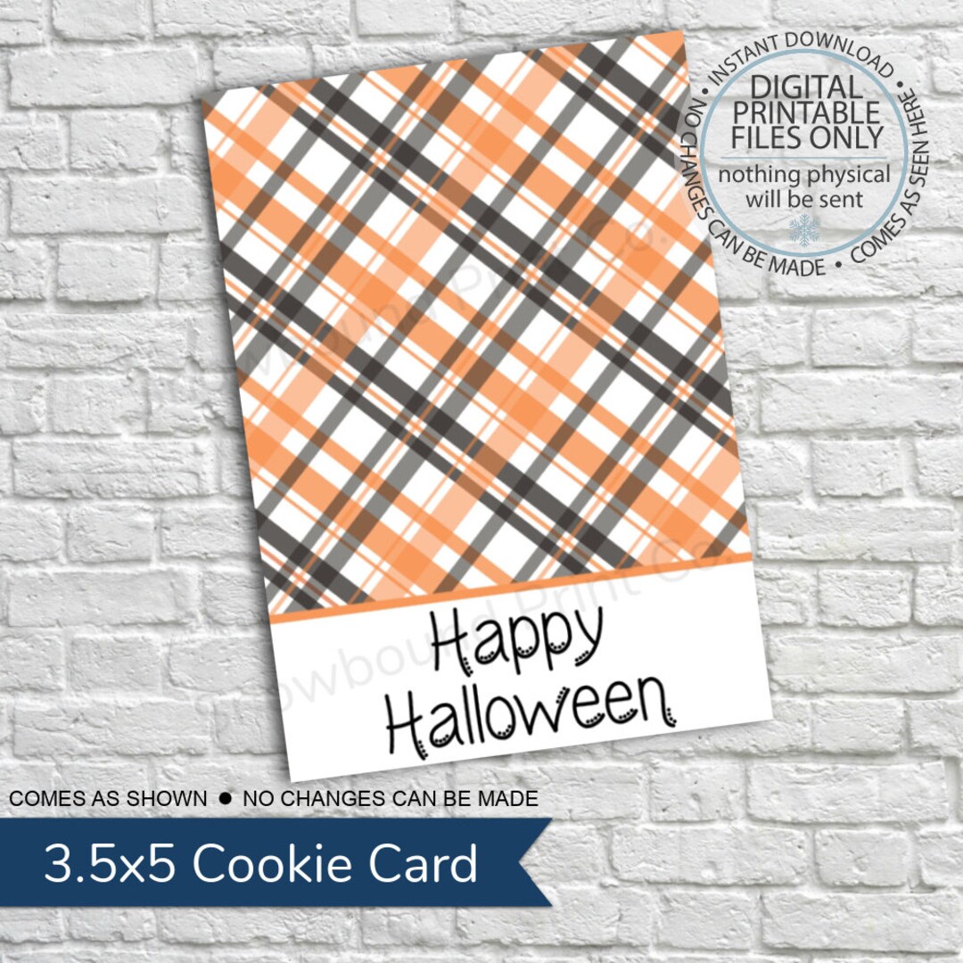 PRINTABLE Mini Cookie Card - 3.5"x5" - Happy Halloween, Halloween ...