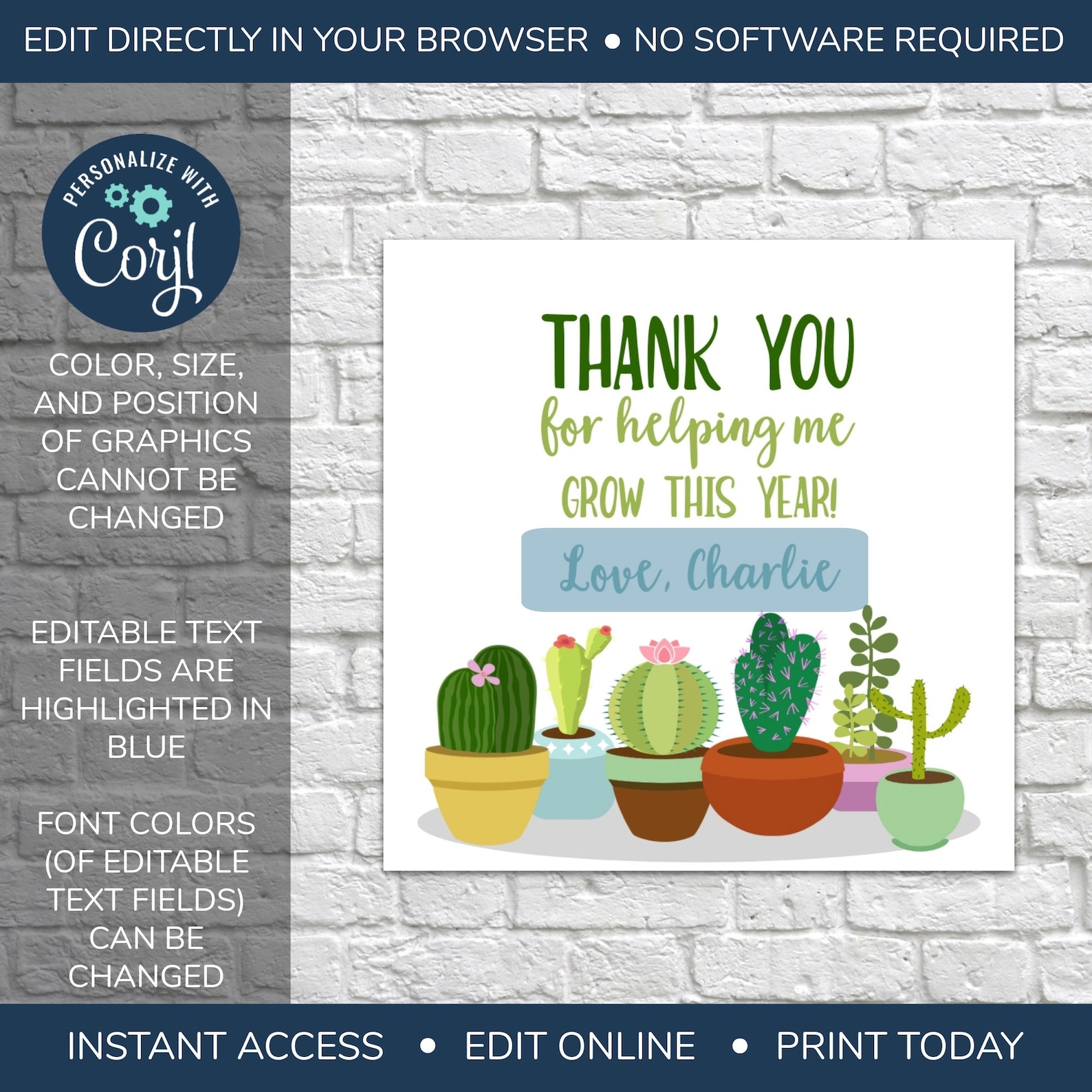 EDITABLE Helping Me Grow Teacher Tag, Printable Thank You for Helping ...
