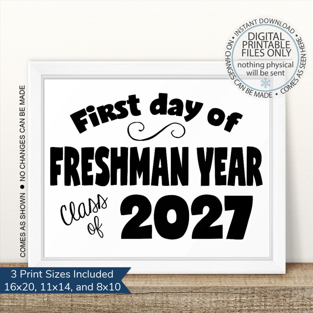 Printble First Day of Freshman Year I'm a Freshman - Etsy