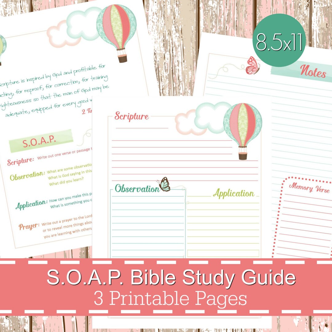 S.O.A.P. Bible Study Guide Printables PDF, SOAP Christian Bible Study ...
