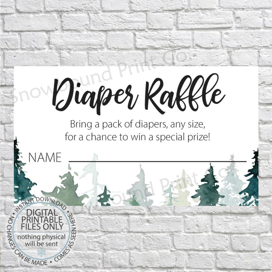 Diaper Raffle Insert Baby Shower Game Diaper Raffle Ticket - Etsy