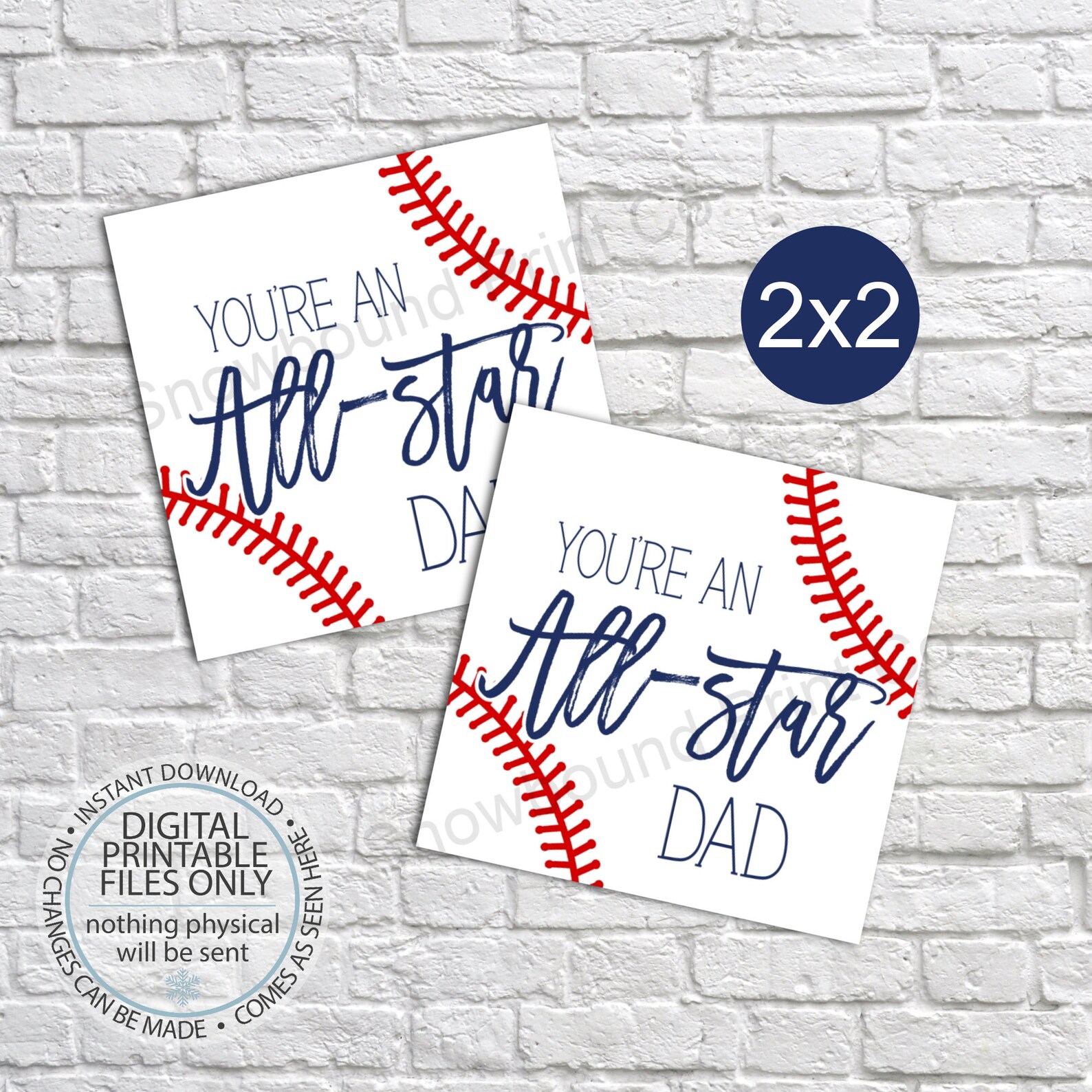 Printable All Star Dad Tag, Father's Day Gift Tag, Baseball Gift Tag ...