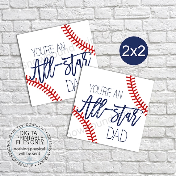 Printable All Star Dad Tag Father's Day Gift Tag - Etsy