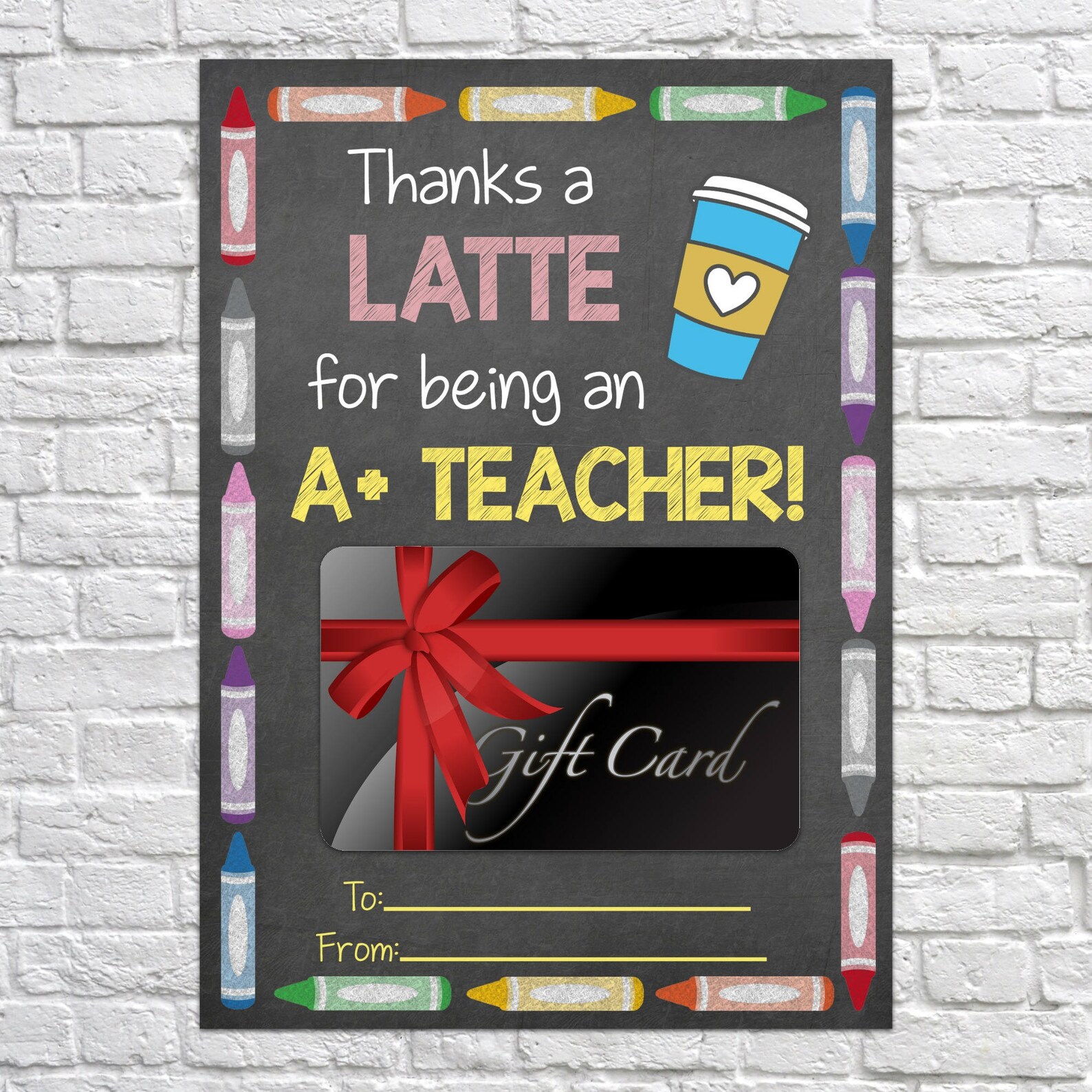 Printable Teacher Gift Thanks a latte for being an A | Etsy