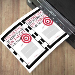 Printable Teacher Gift, Thanks for Keeping Me on Target, Gift Card ...