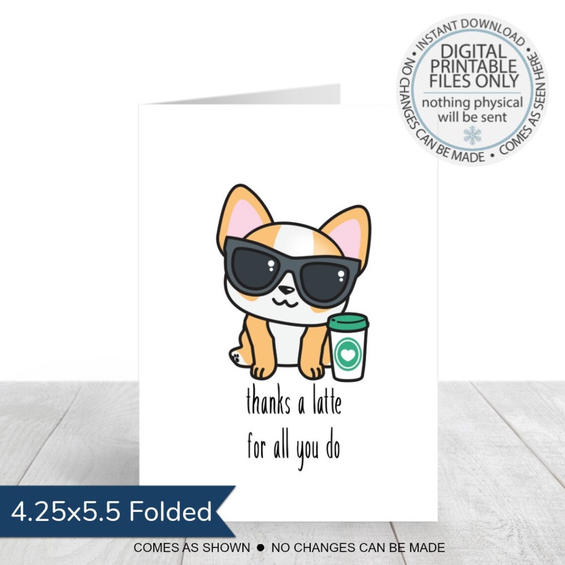 Printable Appreciation Card Thanks a Latte for All You Do - Etsy