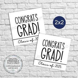 Printable Graduation Gift Tags, Class of 2025, High School, College ...