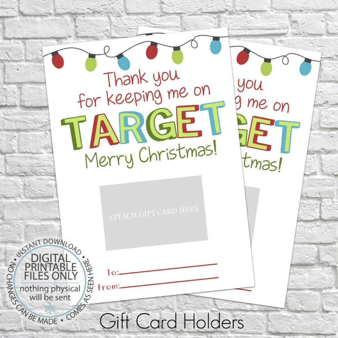 Printable Christmas Gift Card Holder, Thank You Gift Card Holders ...
