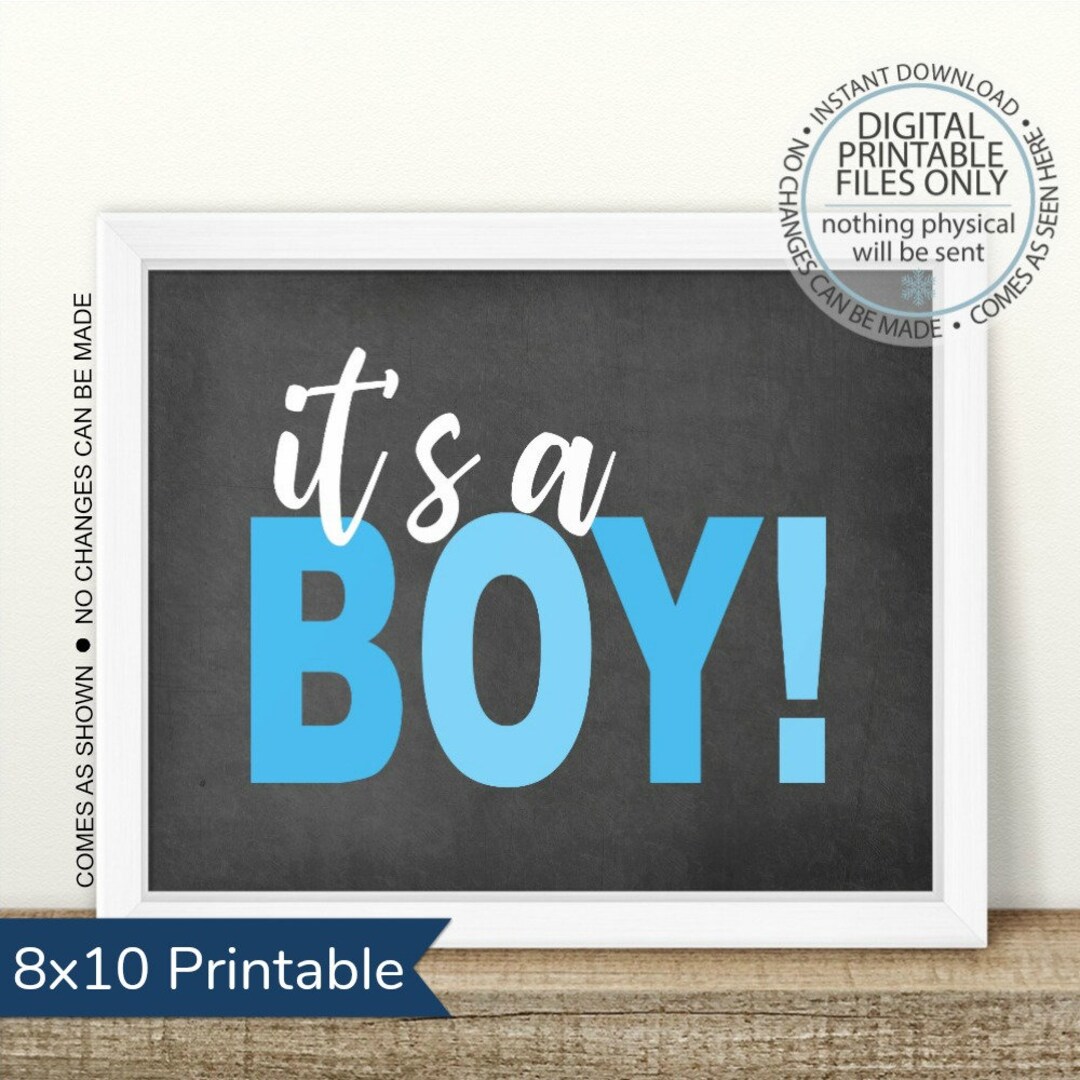 PRINTABLE Pregnancy Announcement, It's a Boy, Gender Reveal Sign, Baby ...