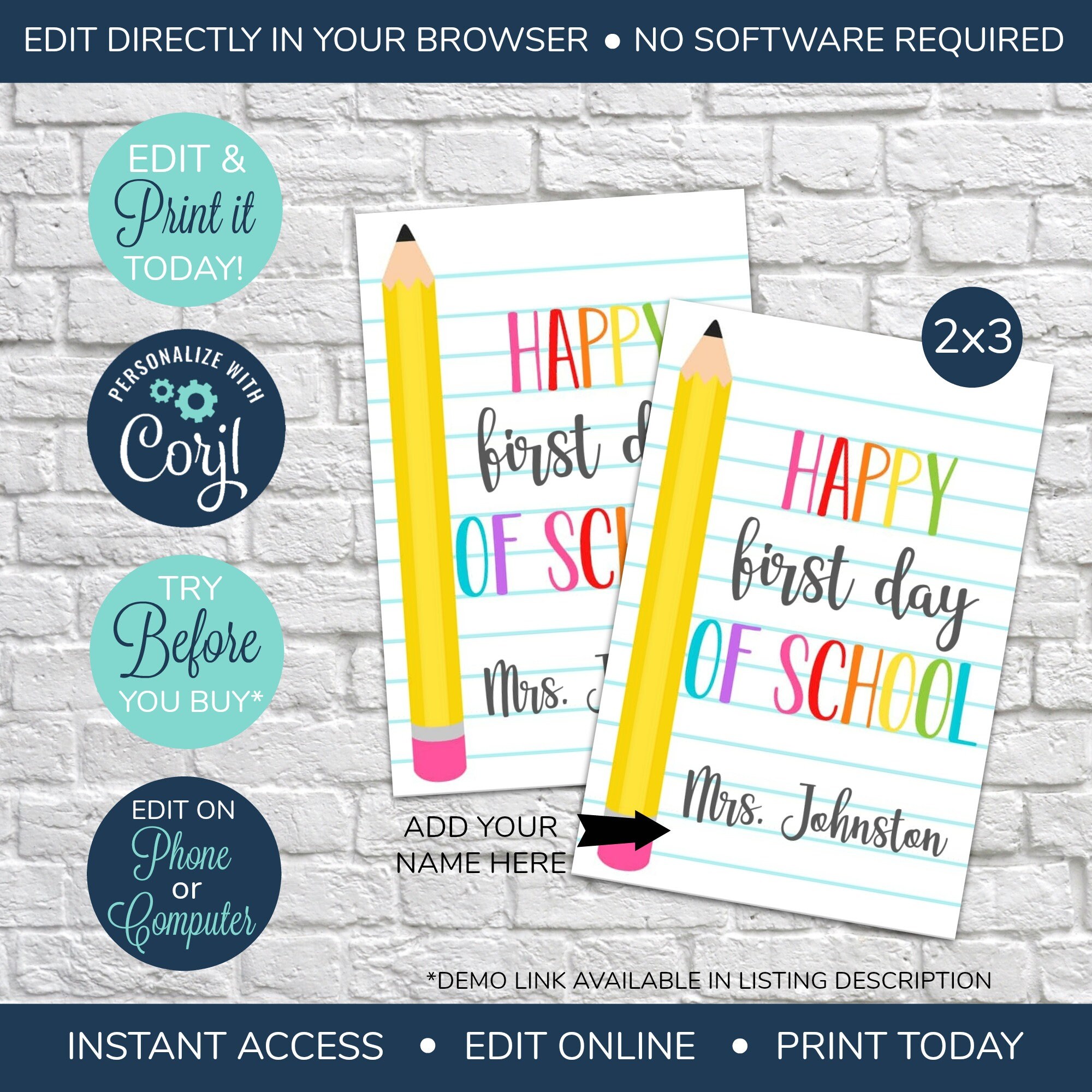 EDITABLE Back to School Teacher Gift Tag, Thank You Favor Tag Template ...