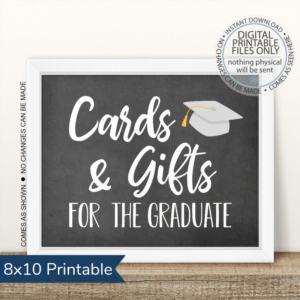 Cards and Gifts for the Graduate Printable Graduation Sign | Etsy