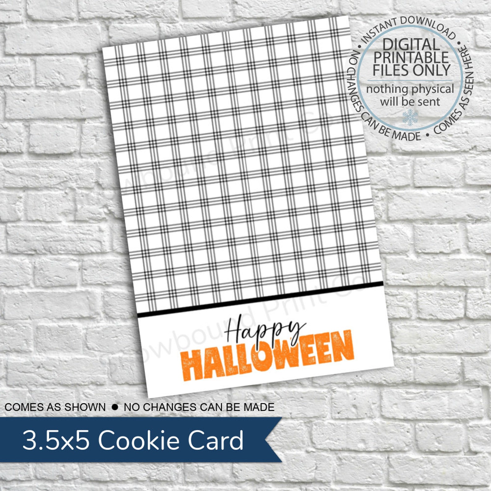 PRINTABLE Mini Cookie Card 3.5x5 Happy - Etsy