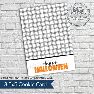 PRINTABLE Mini Cookie Card - 3.5"x5" - Happy Halloween, Halloween ...