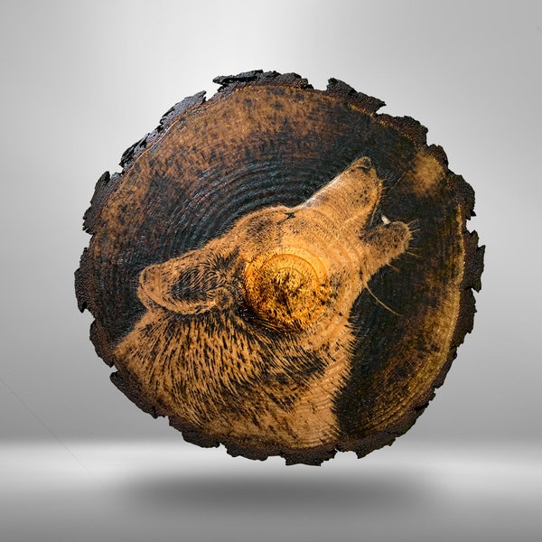 Wood Burning Wolf Wall Art - Etsy