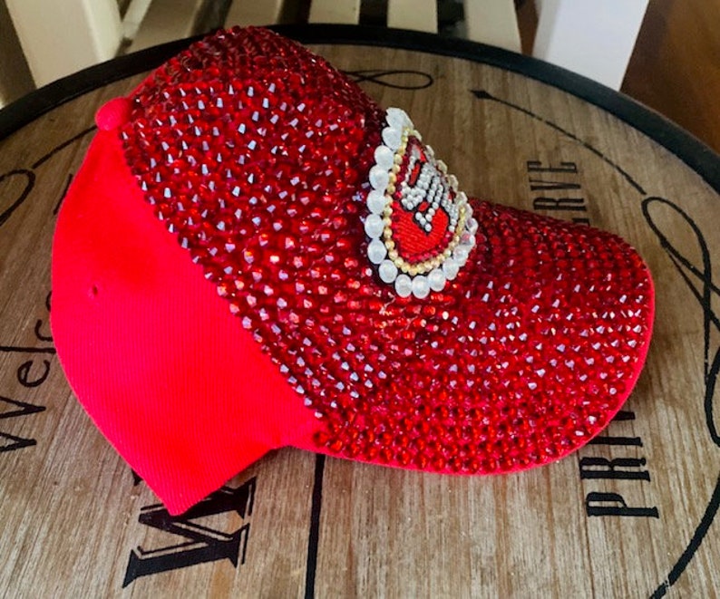 49ers Red Blingy Sports Hat - Etsy