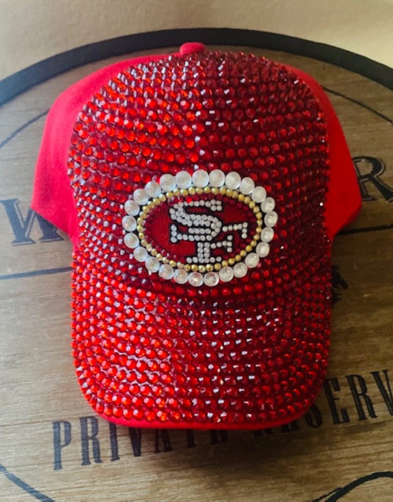 49ers Red Blingy Sports Hat - Etsy